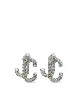 JIMMY CHOO Jc Crystal-embellished Stud Earrings - Silver