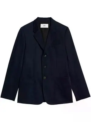 AMI Paris Single-breasted Cotton Blazer - Blue