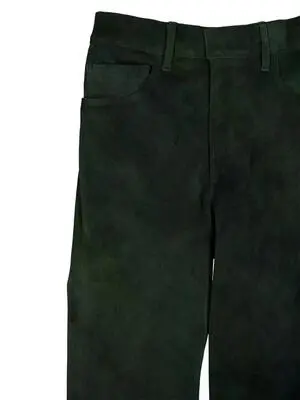 PAULA Embroidered Suede Trousers - Green