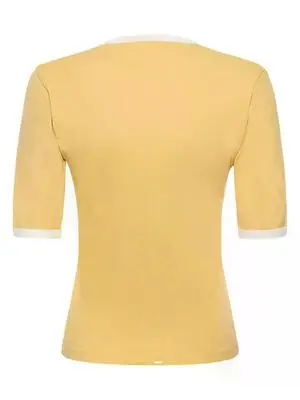 COURREGES Cotton T-shirt With Contrasting Trim
