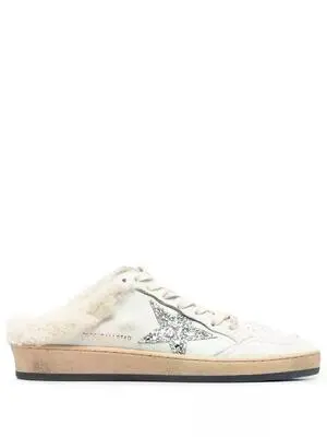 GOLDEN GOOSE Ball Star Sabot Shearling Lined Leather Sneakers - White