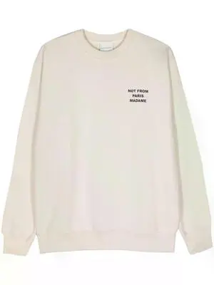 Drole De Monsieur Le Sweatshirt Slogan Top - Neutrals