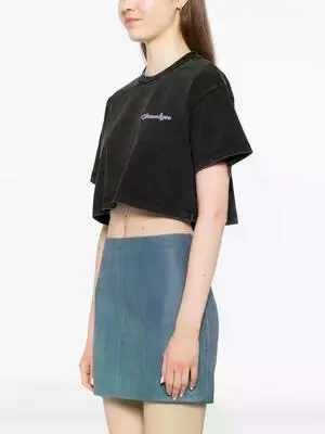 GROUND ZERO Cropped T-shirt With Logo Patch