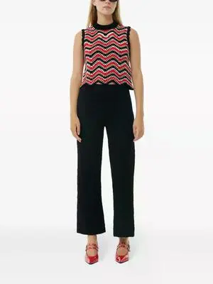 GANNI Textured Cropped Trousers