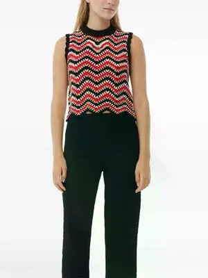 GANNI Textured Cropped Trousers