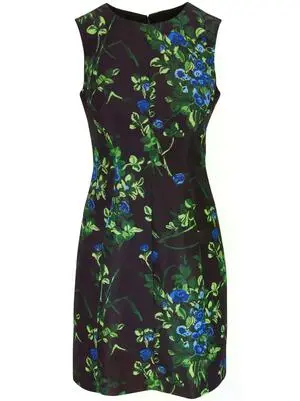 Carolina Herrera Sleeveless Floral Print Dress - Black
