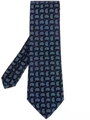 Etro Micro-paisley Silk Neck Tie - Blue