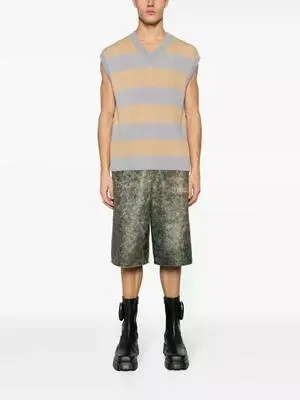 Moschino Patch Striped Virgin Wool Vest