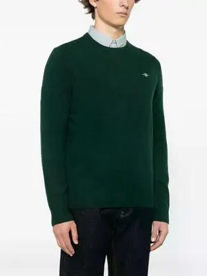 Gant Crew Neck Fine Knit Sweater - Green
