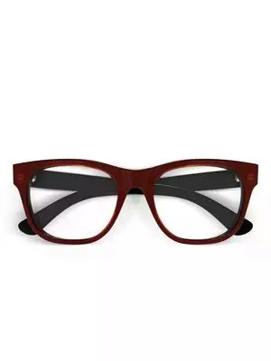 Gucci Logo Lettering Square Frame Glasses - Red
