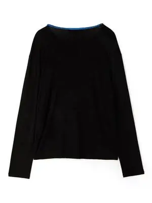 Sunnei Long-sleeve Crewneck Sweater With Embroidered Trim