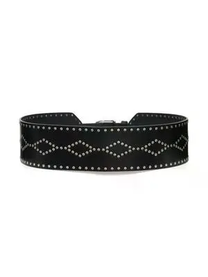Isabel Marant Étoile Lucie Studded Leather Belt - Black