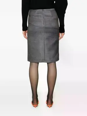 Philosophy Di Lorenzo Serafini Mid-rise Midi Skirt With Dart Detailing And Side Slit