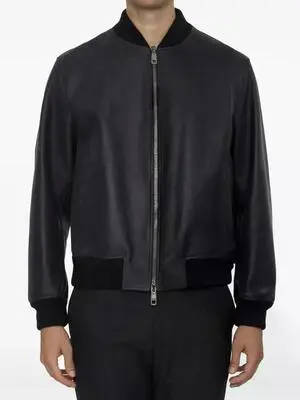 Dolce & Gabbana Leather Bomber Jacket - Black