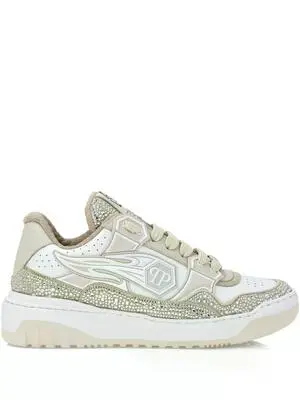 Philipp Plein Strass Hexagon Sneakers - Neutrals