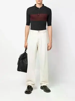 MAISON MARGIELA Two-tone Zip-up Polo Shirt - Grey