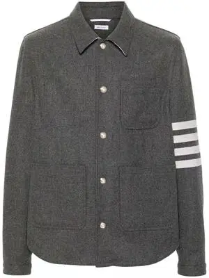 Thom Browne 4-bar Felted Shirt Jacket - Grey