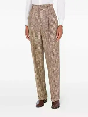 Moschino Geometric Print Pleated Trousers - Neutrals