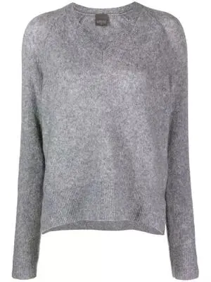 Lorena Antoniazzi Cashmere-silk Blend V-neck Jumper - Grey