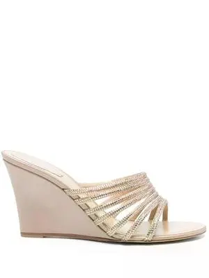 Rene Caovilla Crystal Embellished Wedge Sandals