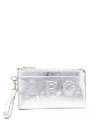 A.p.c. Metallic Leather Zip-up Clutch