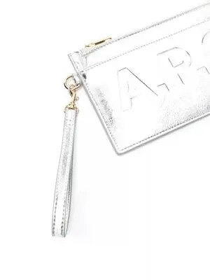 A.p.c. Metallic Leather Zip-up Clutch