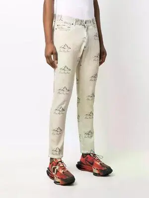 BLUE SKY INN Logo Print Cotton Blend Trousers