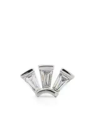 MARIA BLACK 14k White Gold Modular Fan Diamond Stud Earring - Silver