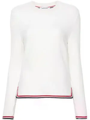 Thom Browne Cashmere Jumper With Striped Border Detail