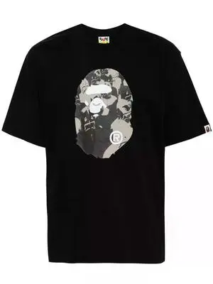 A BATHING APE Graphic Print T-shirt Black