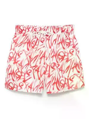Palm Angels Graffiti-print Swim Shorts - White