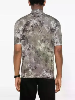 Avant Toi Abstract-print Ribbed Polo Shirt