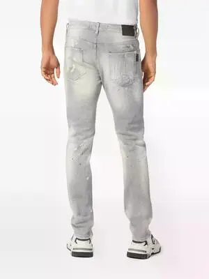 Philipp Plein Racing Club Jeans Light Paint Splatter Detail