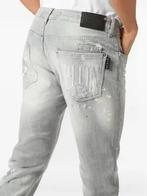 Philipp Plein Racing Club Jeans Light Paint Splatter Detail