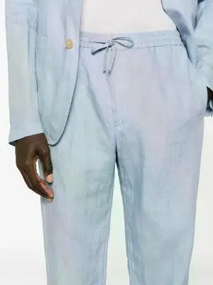 Canali Mid-rise Tapered Linen Trousers