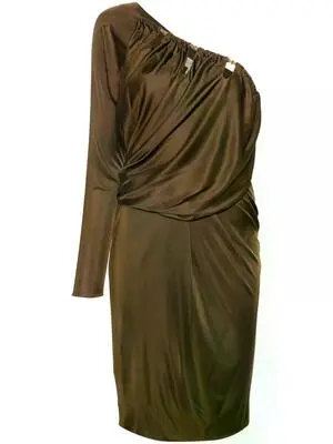 Emilio Pucci Asymmetric Draped Midi Dress - Brown