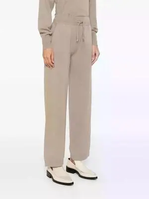 Lorena Antoniazzi Sand Beige Virgin Wool-cashmere-silk Blend Drawstring Sweatpants