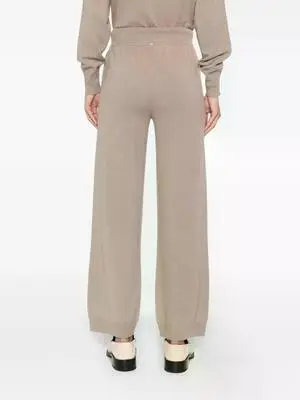 Lorena Antoniazzi Sand Beige Virgin Wool-cashmere-silk Blend Drawstring Sweatpants