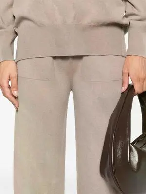 Lorena Antoniazzi Sand Beige Virgin Wool-cashmere-silk Blend Drawstring Sweatpants