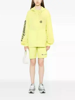 GROUND ZERO Logo-print Lightweight Hooded Jacket - Yellow