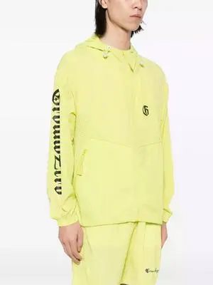 GROUND ZERO Logo-print Lightweight Hooded Jacket - Yellow