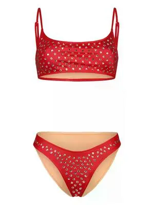 PARAMIDONNA Embellished Bikini Set - Red
