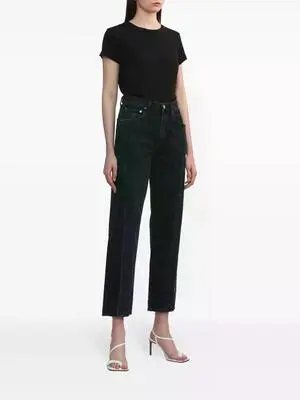 AGOLDE Adine Cropped Cotton T-shirt - Black