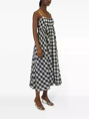 Azeeza Rachel Gingham Check Midi Dress - Black