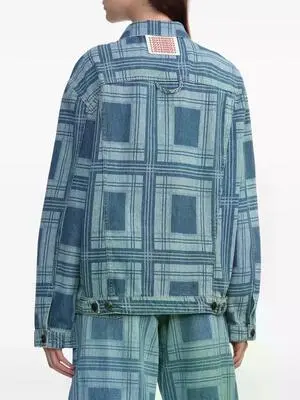CHARLES JEFFREY Tartan Check-print Denim Jacket