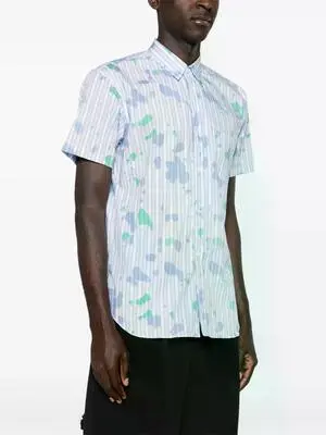 Comme Des Garçons Halo-stripe Cotton Shirt - Blue
