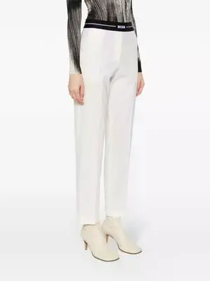 MSGM Logo Waistband Tapered Trousers