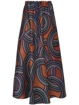 La DoubleJ Jacquard Midi Skirt - Blue