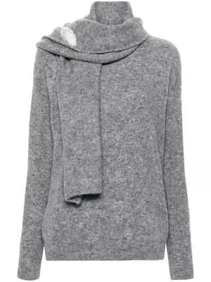 Giuseppe Di Morabito Brooch Detail Knit Sweater - Grey