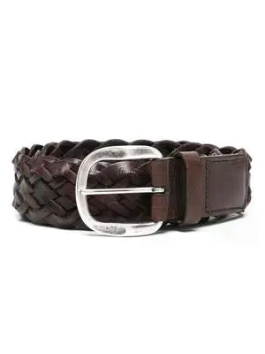 GOLDEN GOOSE Woven Leather Belt - Brown